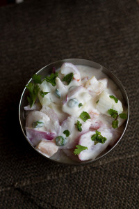 Onion Tomato Cucumber Raita (quick & easy) - Flavors of Mumbai